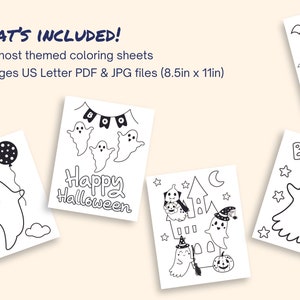 Printable Halloween Ghost Coloring Pages Instant Download, Halloween ...