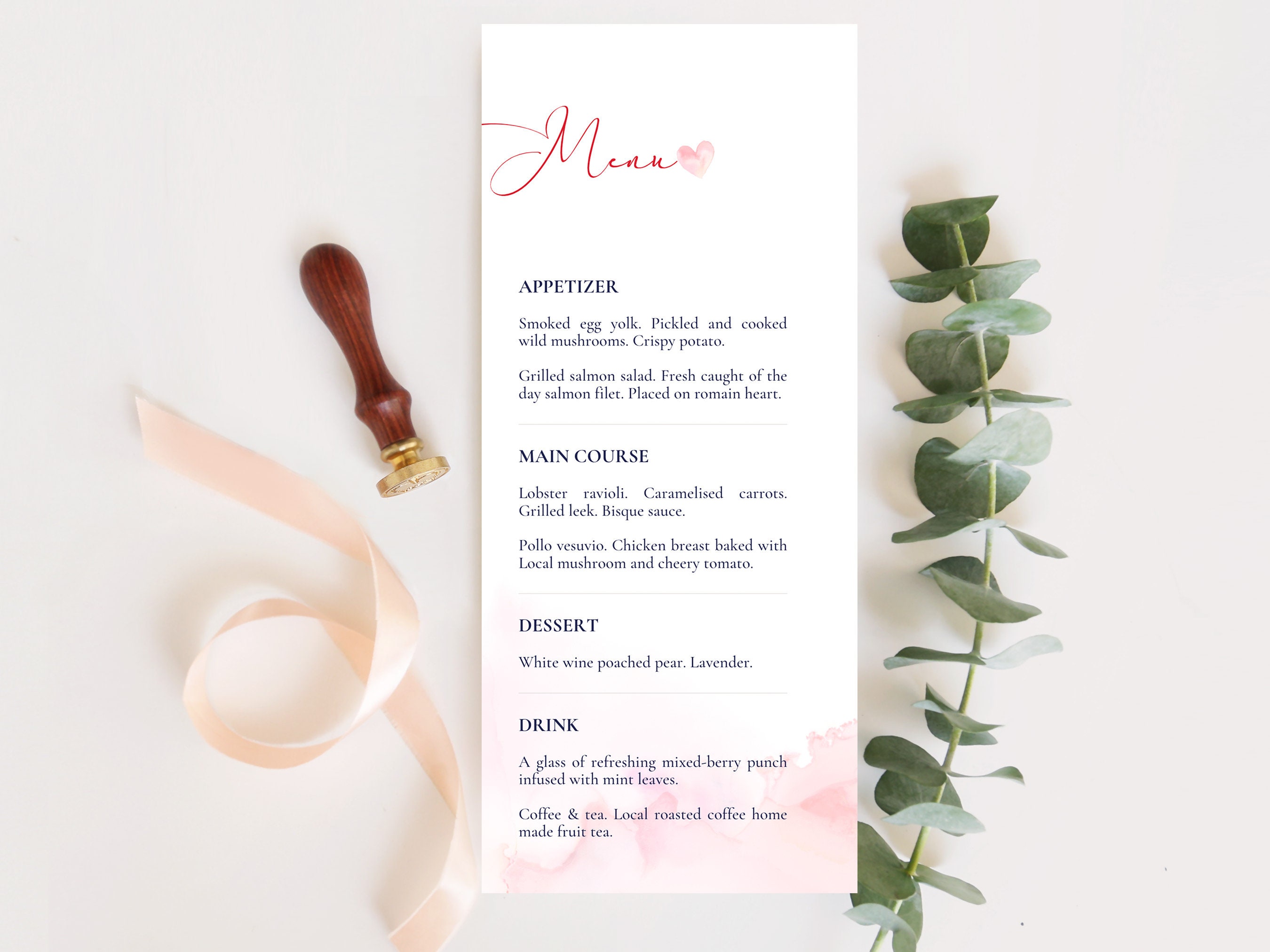 Elegant Menu Template for Many Events, Editable on Canva, Instant ...
