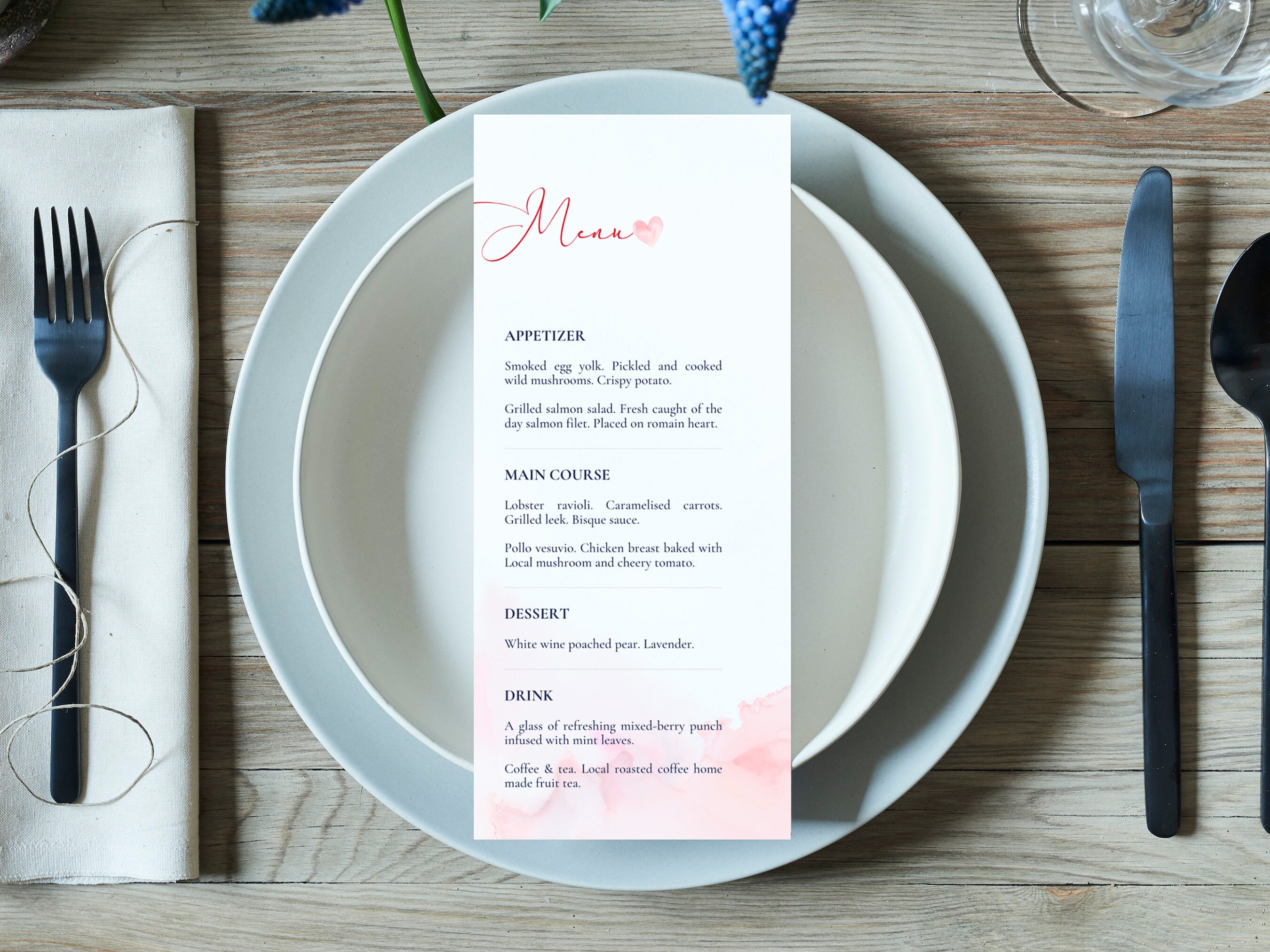 Elegant Menu Template for Many Events, Editable on Canva, Instant ...