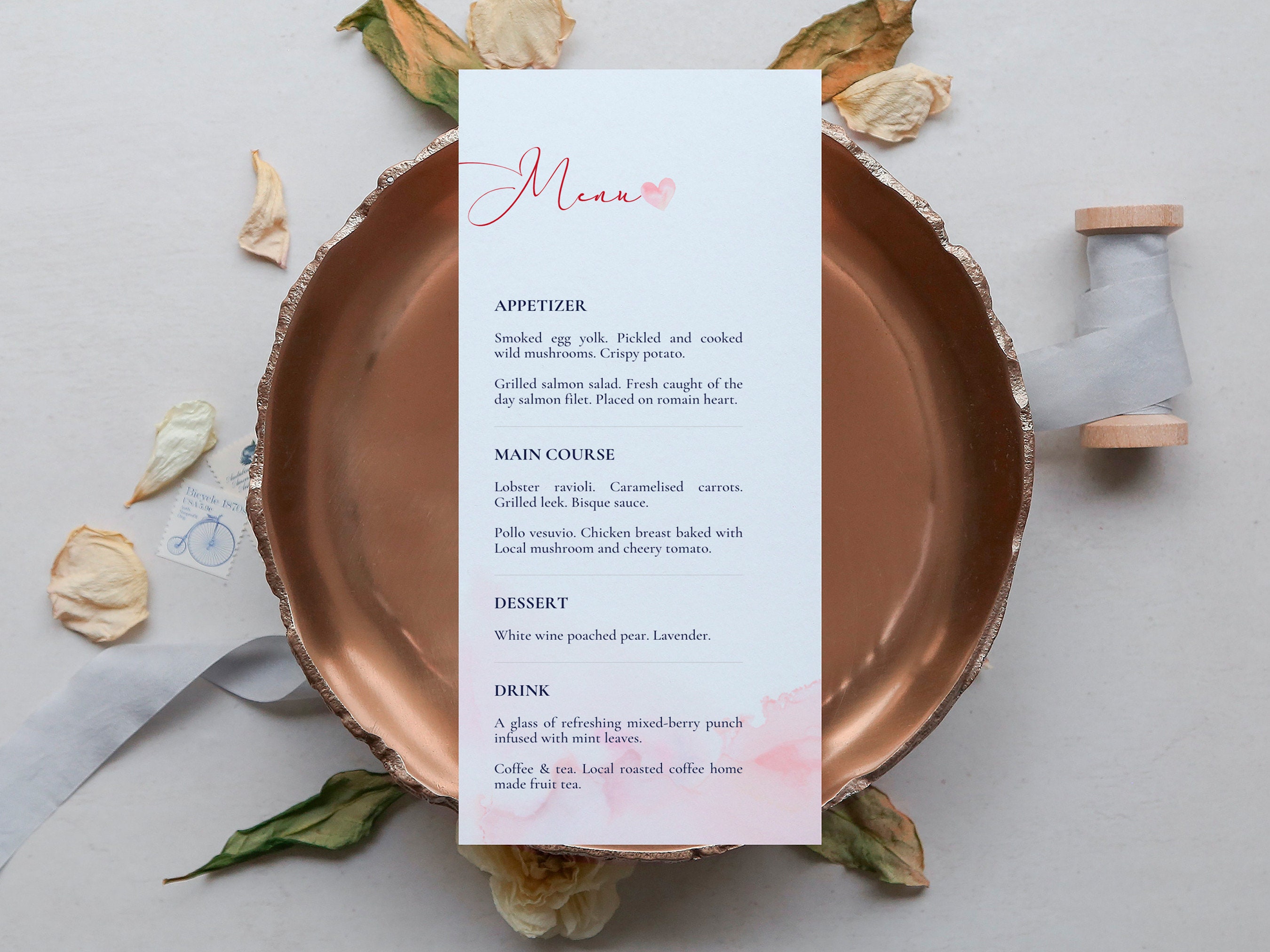 Elegant Menu Template for Many Events, Editable on Canva, Instant ...