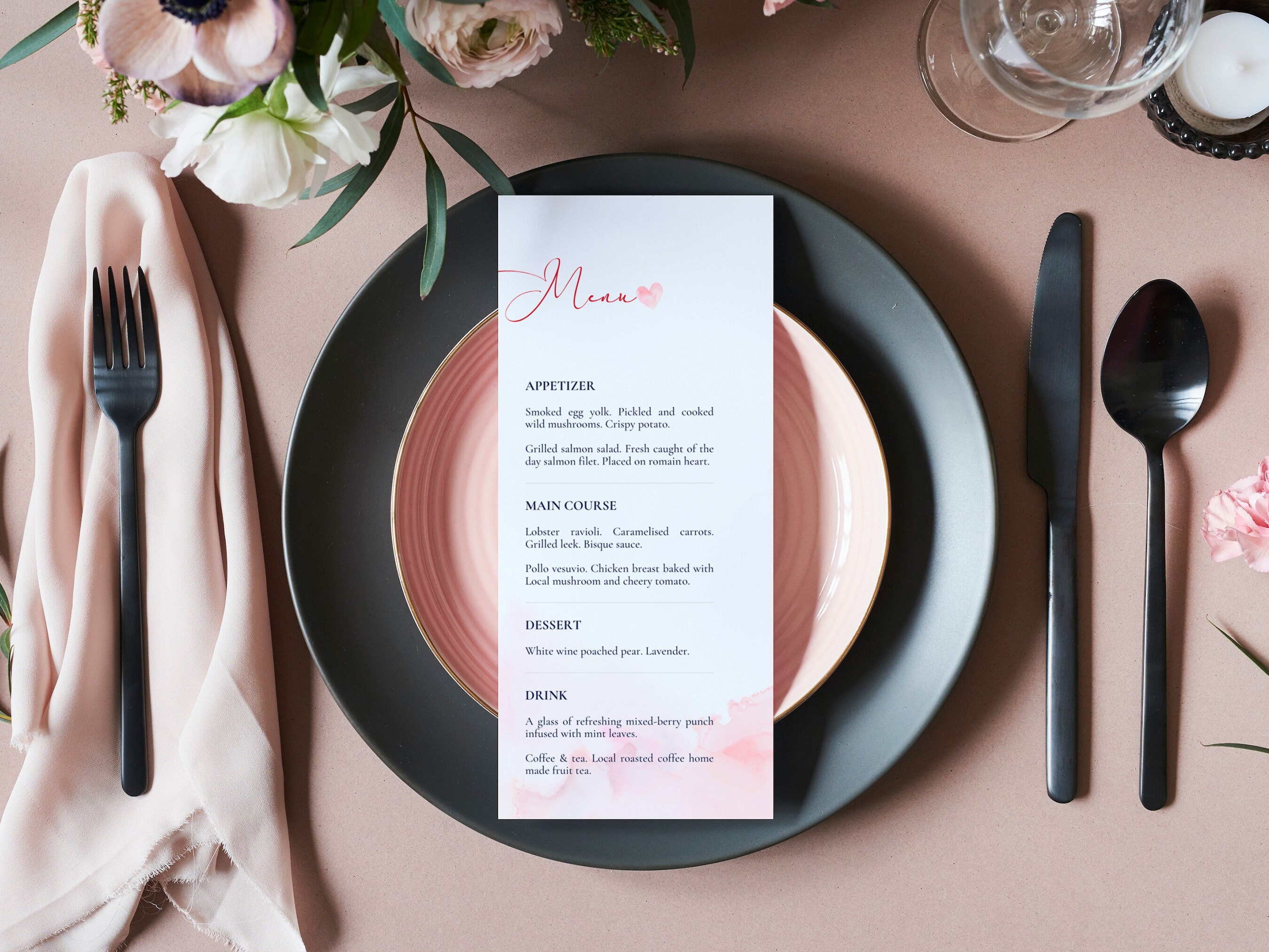 Elegant Menu Template for Many Events, Editable on Canva, Instant ...