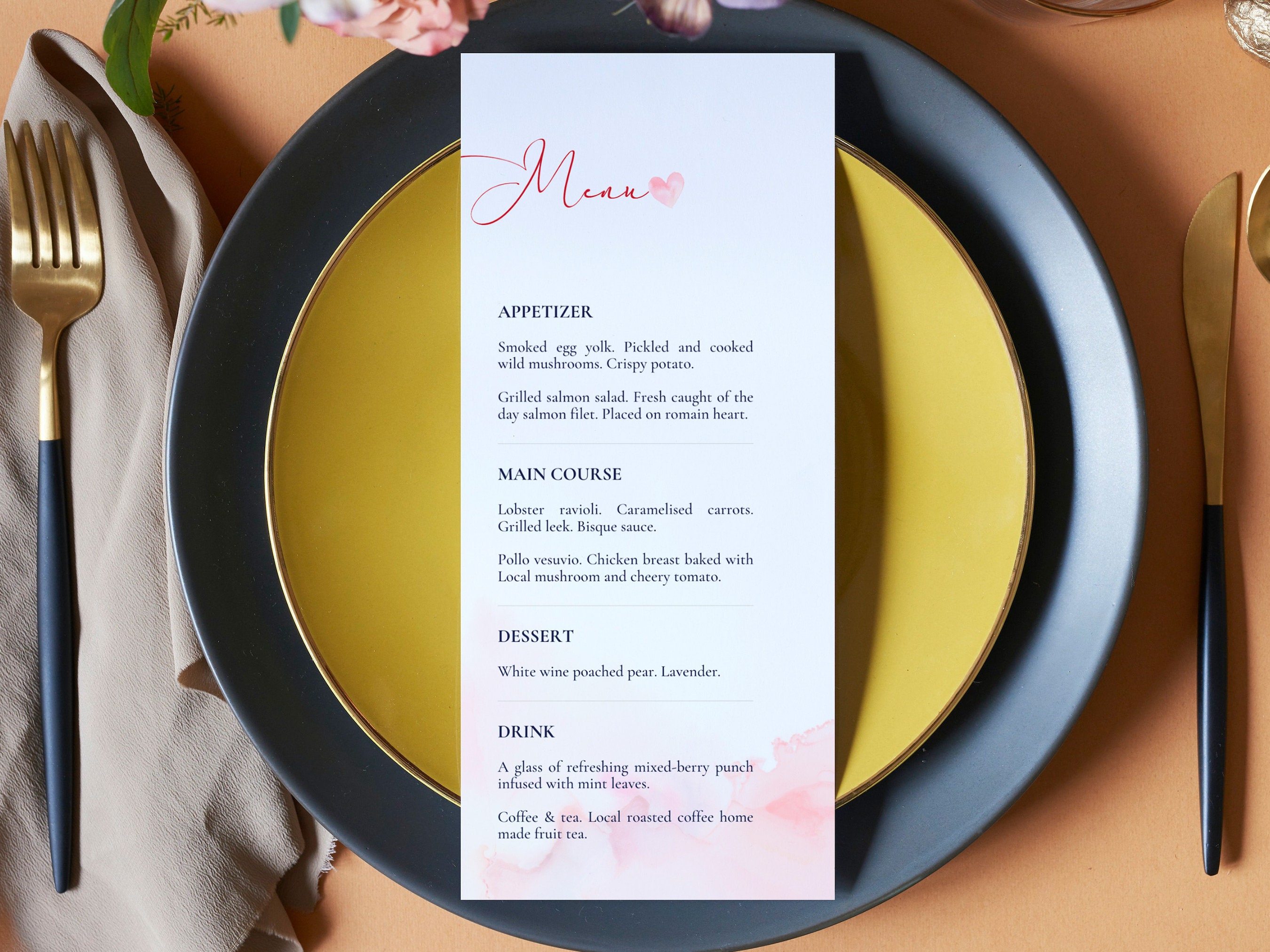 Elegant Menu Template for Many Events, Editable on Canva, Instant ...