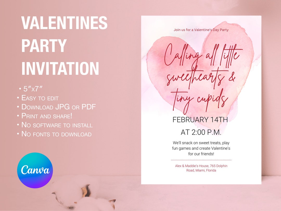 Valentines Party Invitation, Valentines Day Party Invitation, Valentine ...