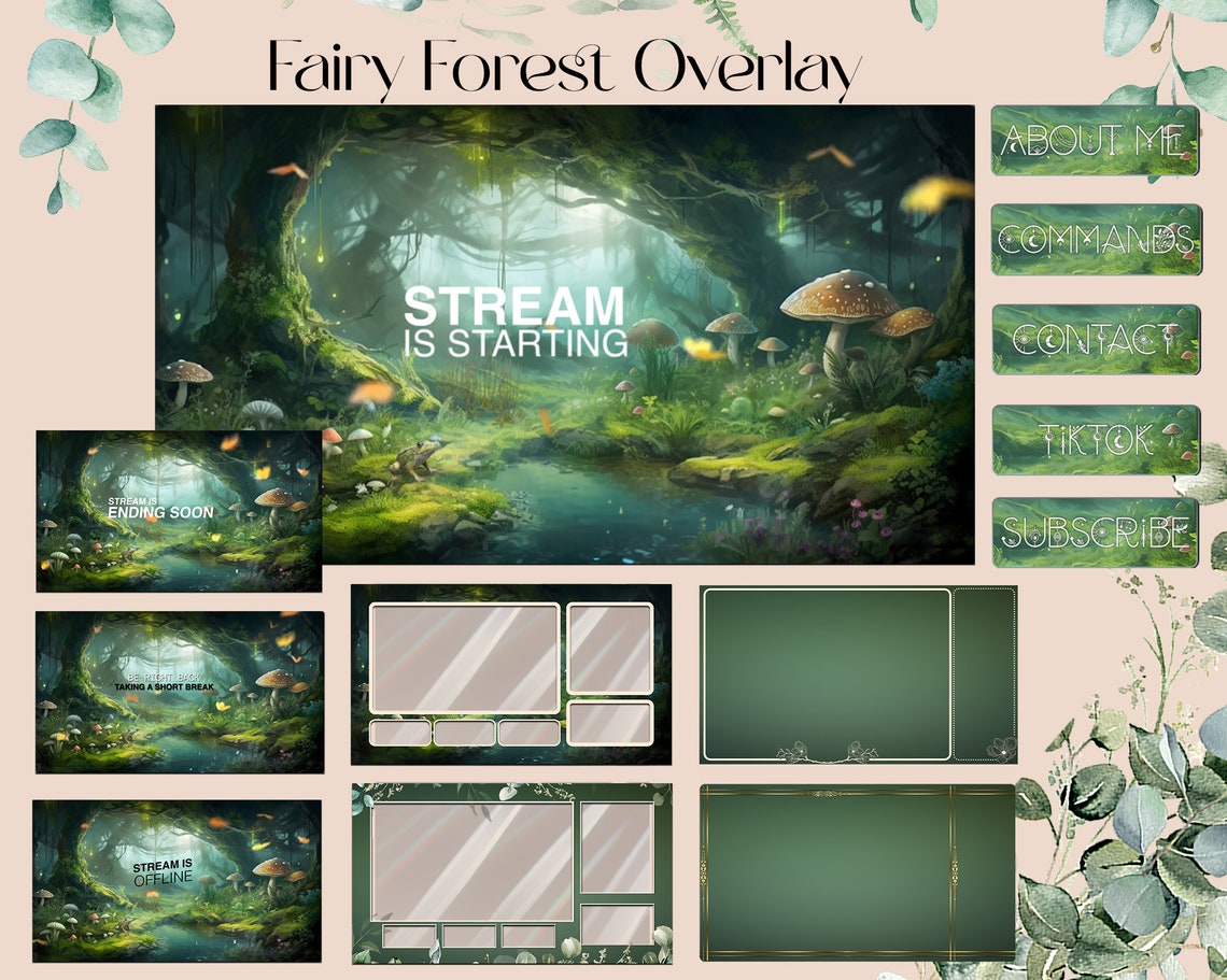 Magical Butterfly Fairy Forest Overlay Package for Twitch and - Etsy