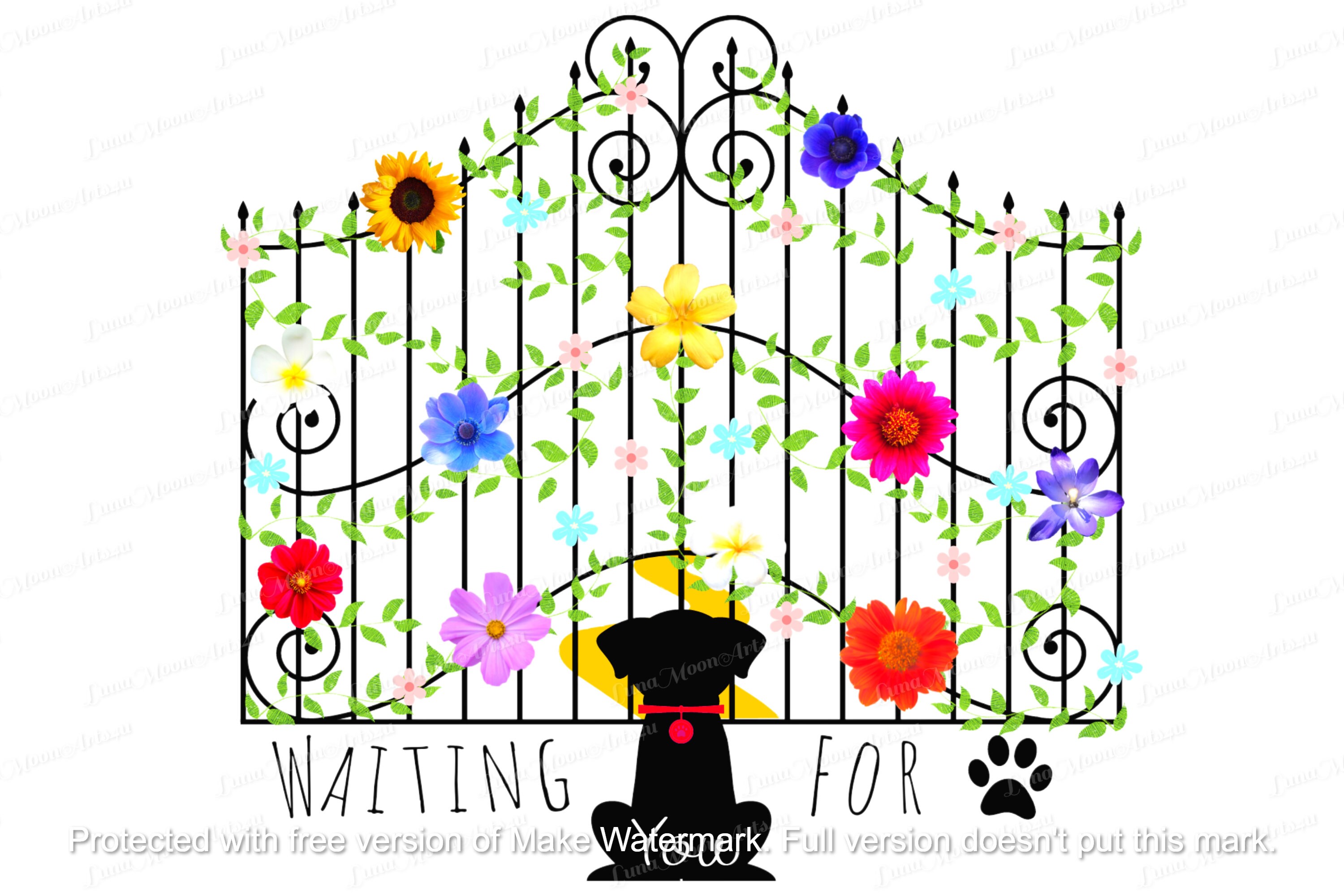 Waiting for You SVG, Dog SVG, Flowers SVG, Sentimental Quote Svg, Clip ...