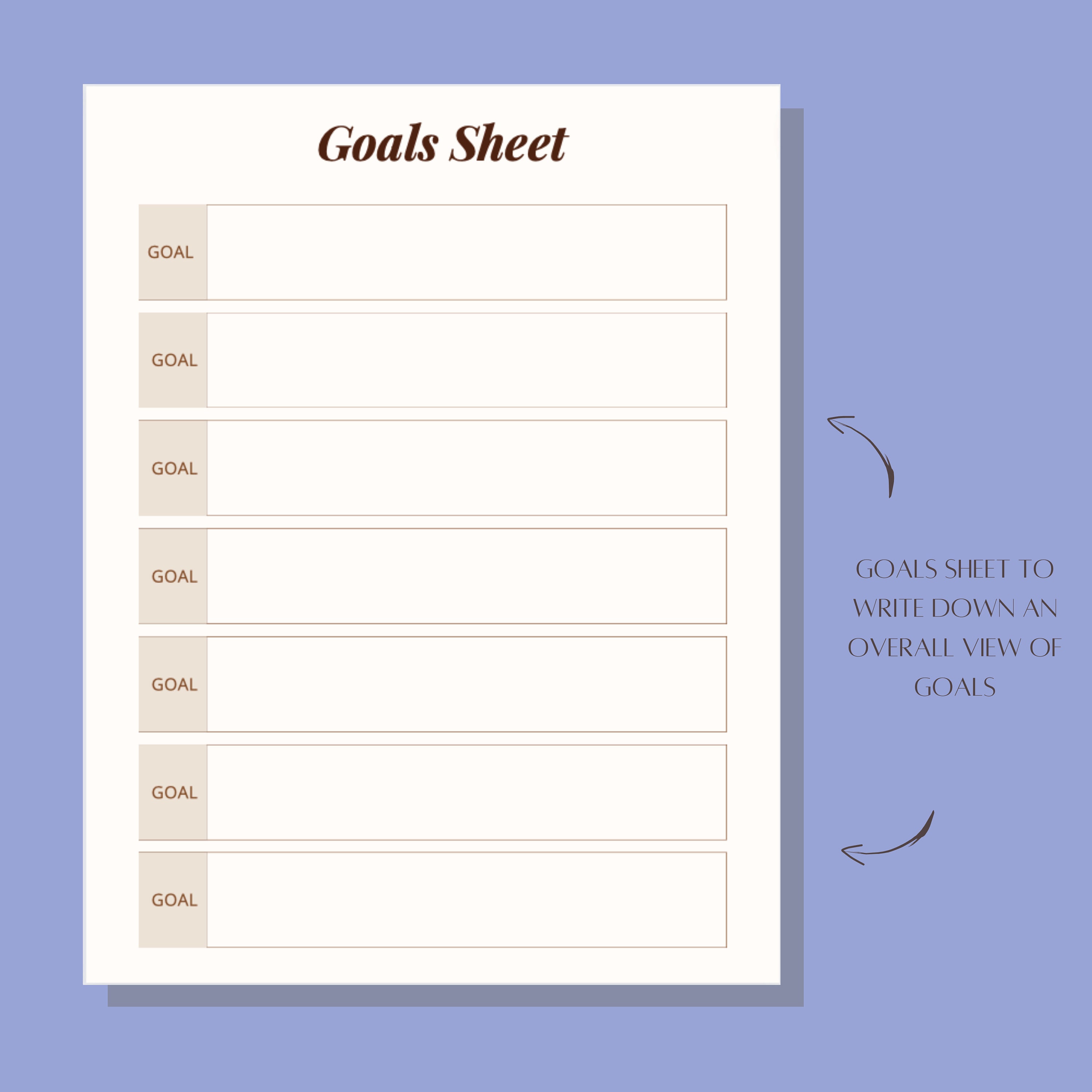 Goal Planning Template Pages Individual Goal Planning Divide Goals Into ...