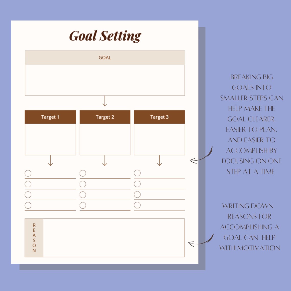 Goal Planning Template Pages Individual Goal Planning Divide Goals Into ...
