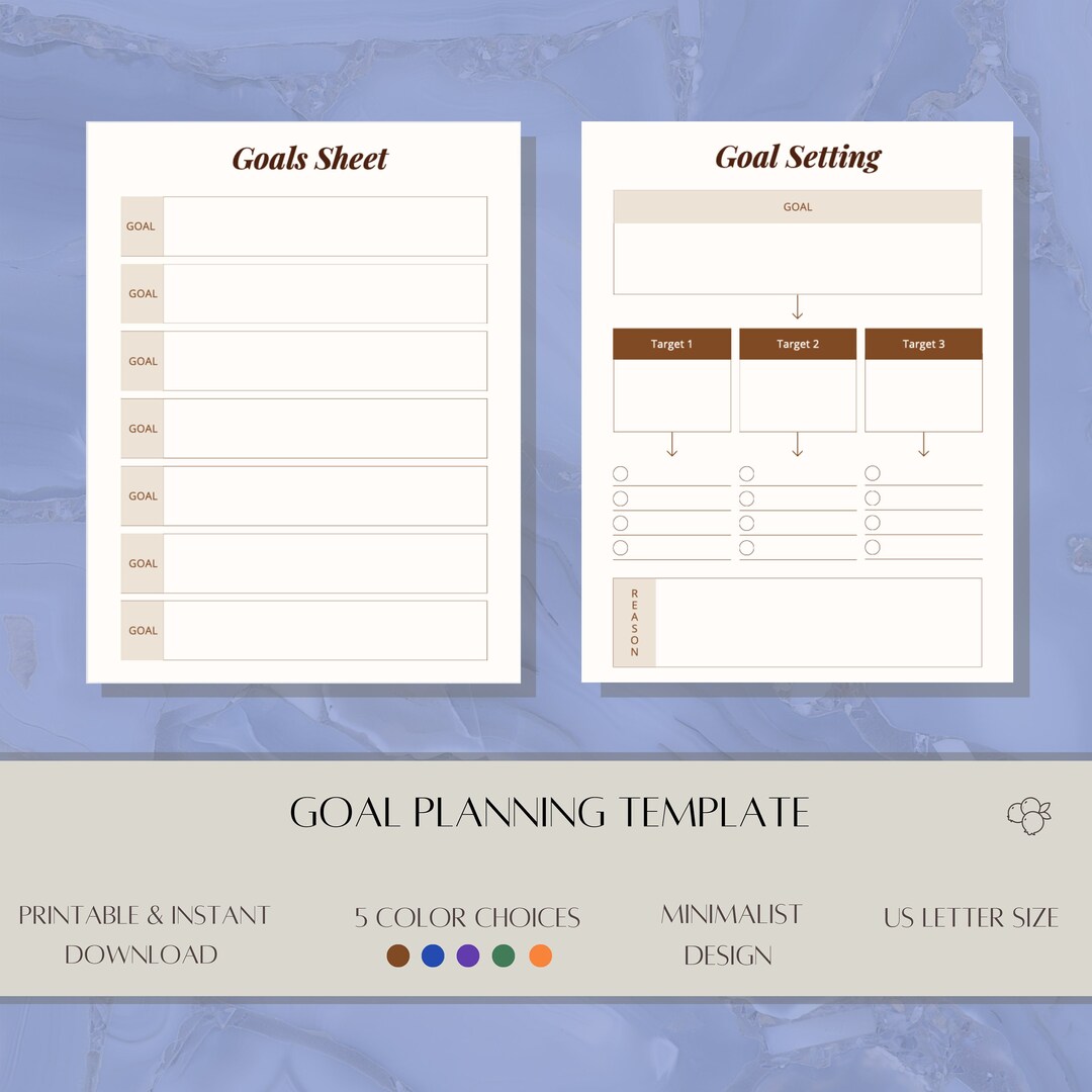 Goal Planning Template Pages Individual Goal Planning Divide Goals Into ...