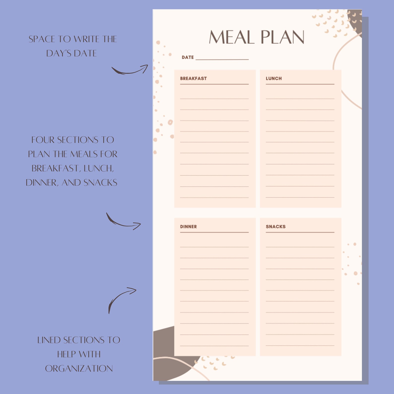 Grocery List/ Daily Meal Plan/ Weekly Meal Plan/ Recipe List Template ...