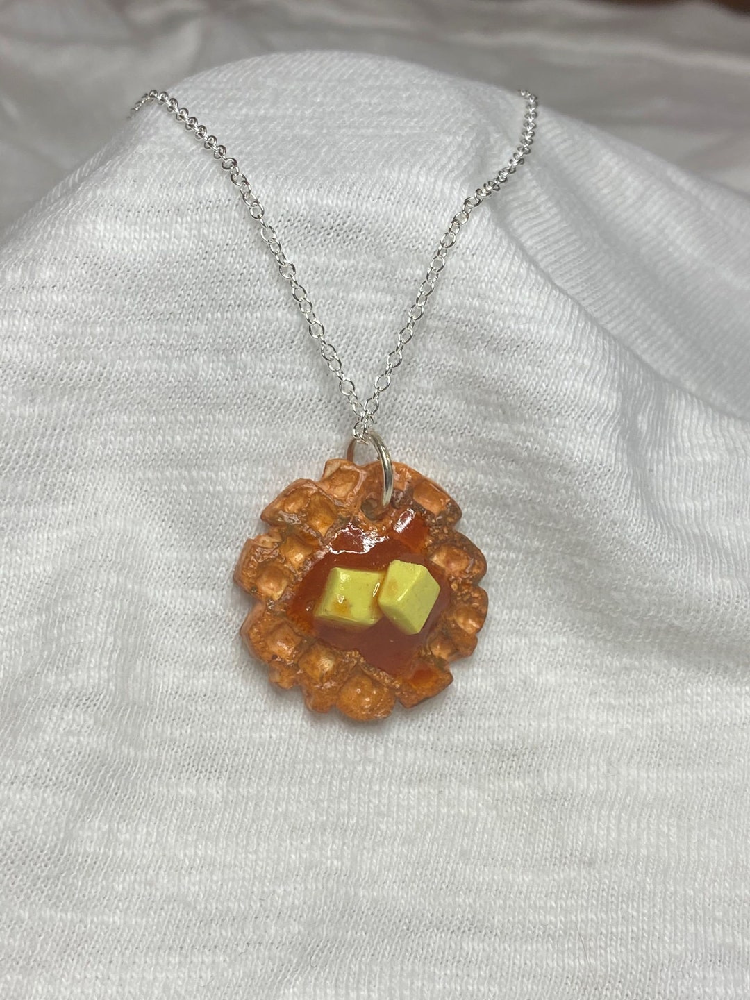 Waffle Polymer Clay Necklace Charm - Etsy