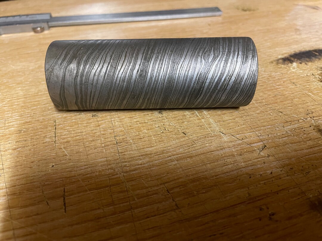 Damascus Steel Billet Round/rod 35mm X 100mm - Etsy