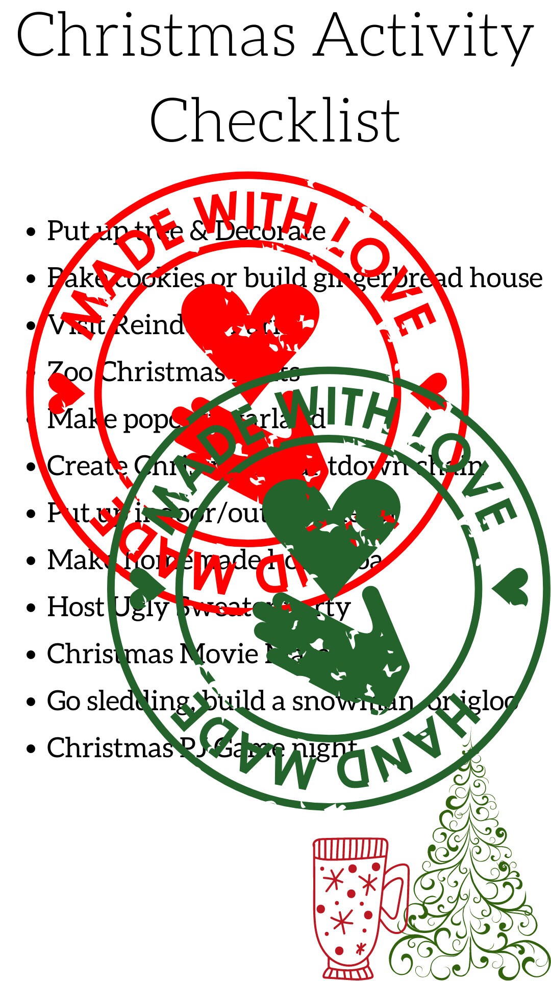 Christmas Activity Checklist - Etsy