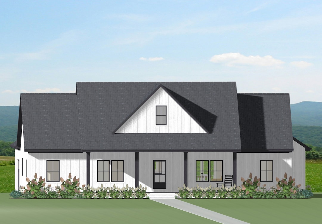 Modern Farmhouse House Plan Single Story Ranch 3 Bedrooms 2.5 Bath 2012 ...