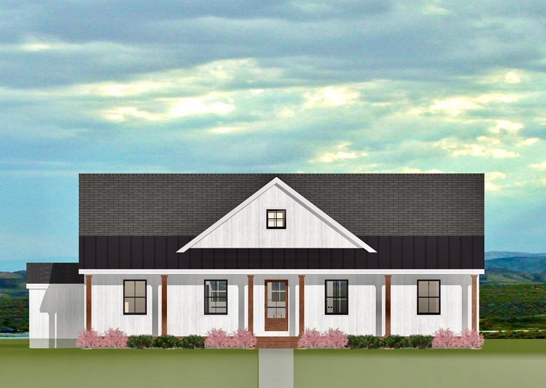 Modern Farmhouse Ranch Plan 1500 Sqft 3 Bedroom 2 Bath H14 - Etsy