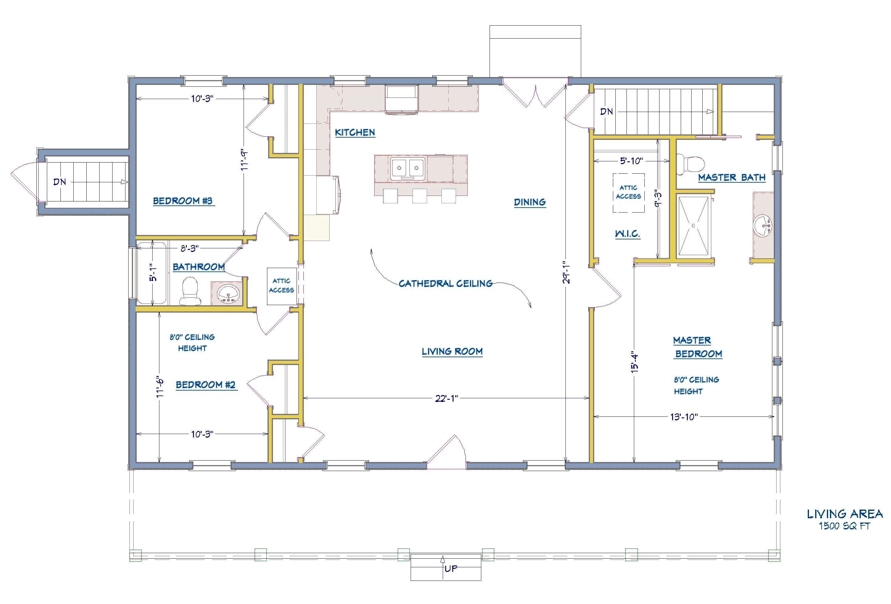 Modern Farmhouse Ranch Plan 1500 Sqft 3 Bedroom 2 Bath - Etsy