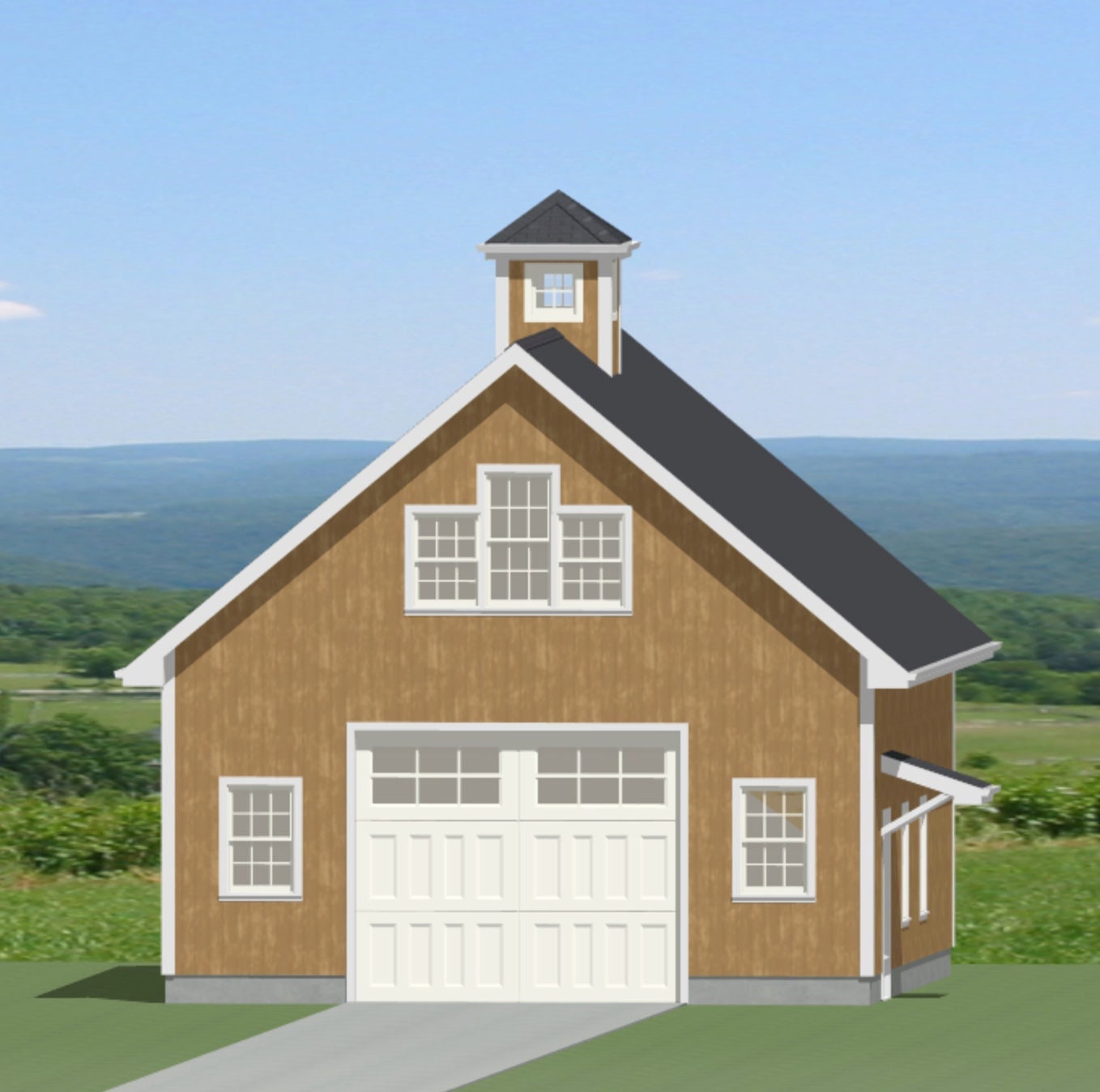 1 Car Garage Plan - 26' X 30' - Blueprint Construction Floor Plan (G7 ...
