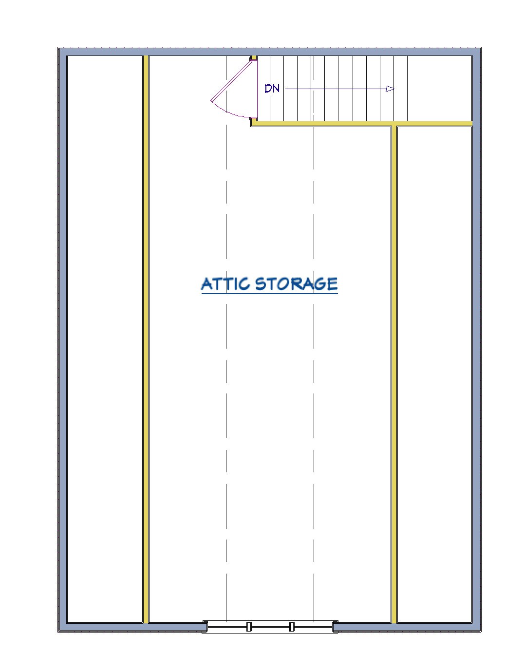 1 Car Garage Plan - 26' X 30' - Blueprint Construction Floor Plan (G7 ...
