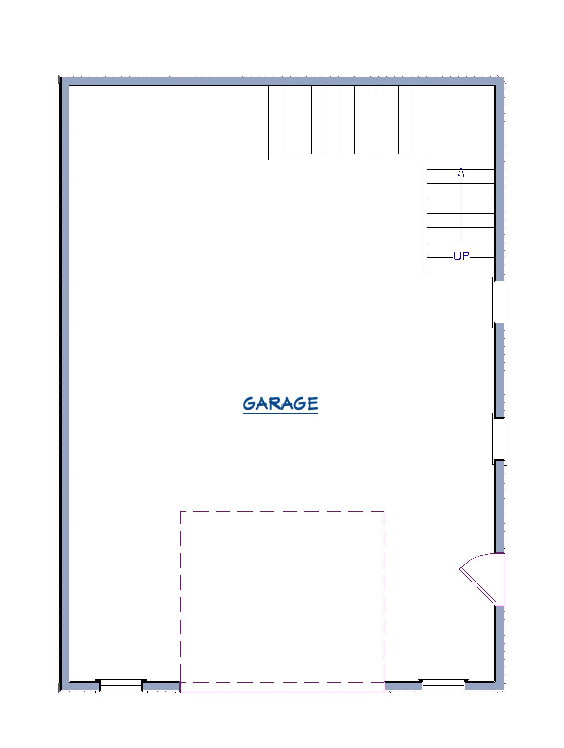 1 Car Garage Plan - 26' X 30' - Blueprint Construction Floor Plan (G7 ...