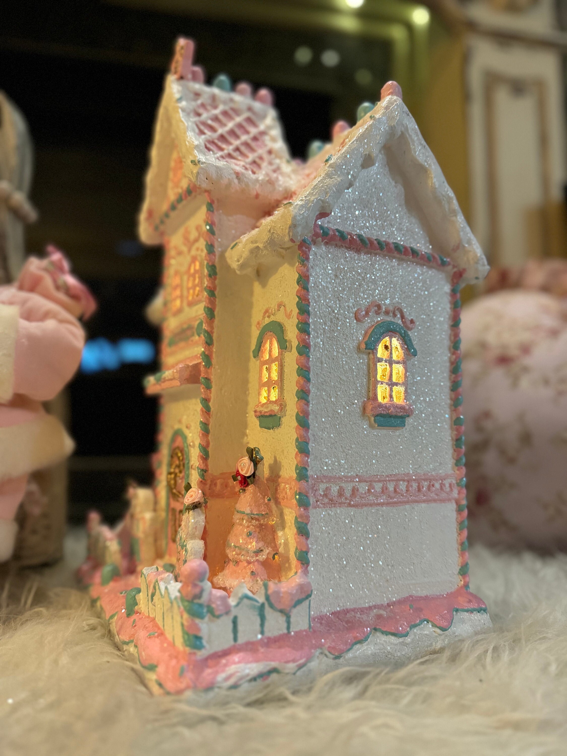 Gorgeous Custommade Pastel Pink LED Gingerbread House - Etsy
