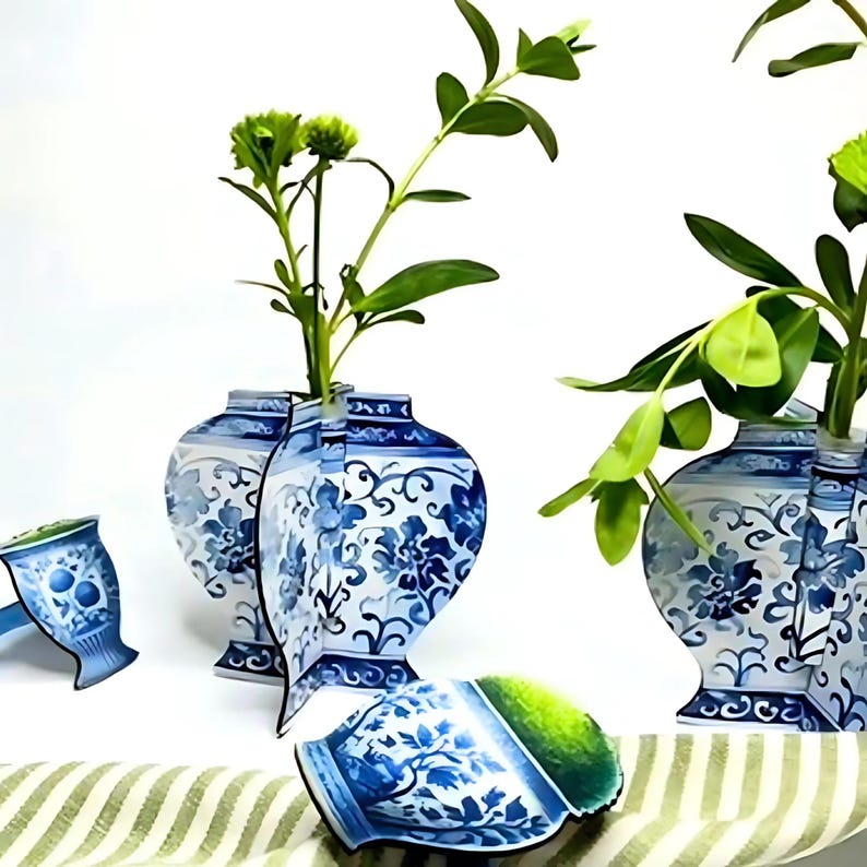 Chinoiserie Napkin Rings – Set of 4 | Blue and White Vase | Chic Table ...