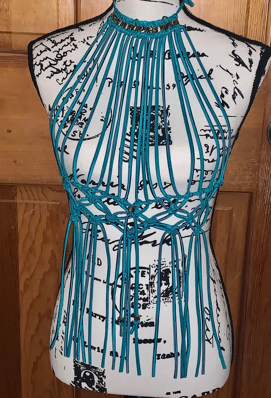 Macrame Beach Cover Halter Top - Turquoise - Etsy