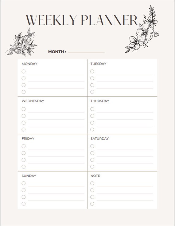Daily To-do List Printable Digital Download Minimal - Etsy