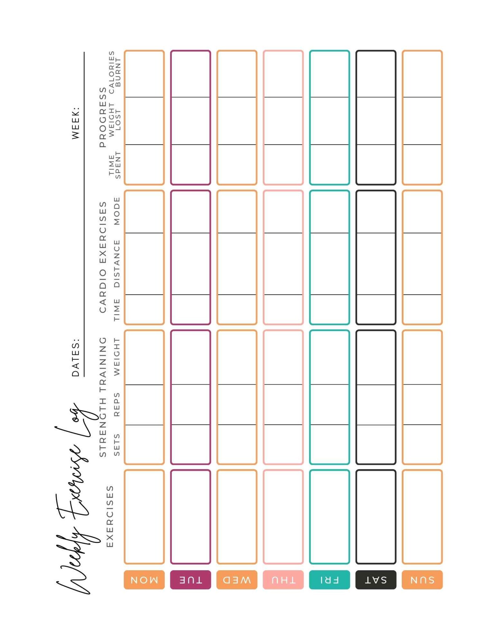 Health and Fitness Journal | Workout Planner | Wellness Tracker ...