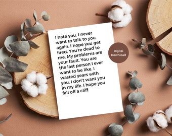 I Hate You Card - Etsy