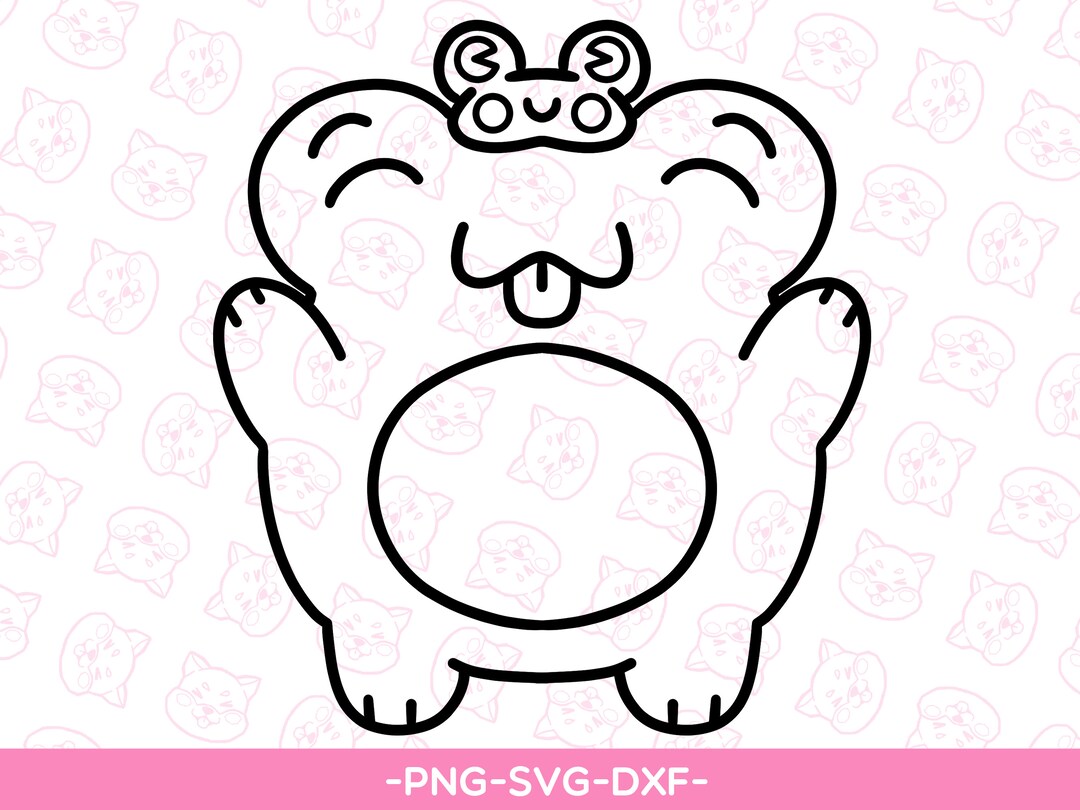 Cute Clipart SVG Kawaii Frog Digital Instant Download, Sticker, Cricut ...