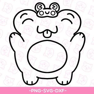 Cute Clipart SVG Kawaii Frog Digital Instant Download, Sticker, Cricut ...
