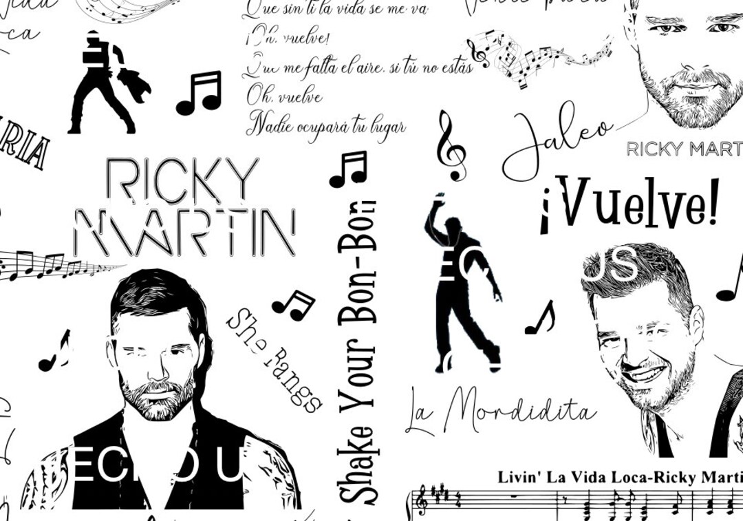 Papel para vaso de Ricky Martin SOLO SVG - Etsy España