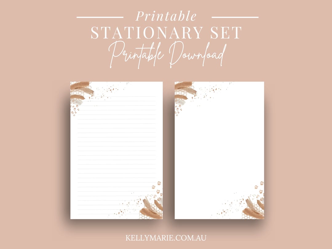 Printable Stationary Set | Geo Rose Gold | A4 and US Letter Printable ...