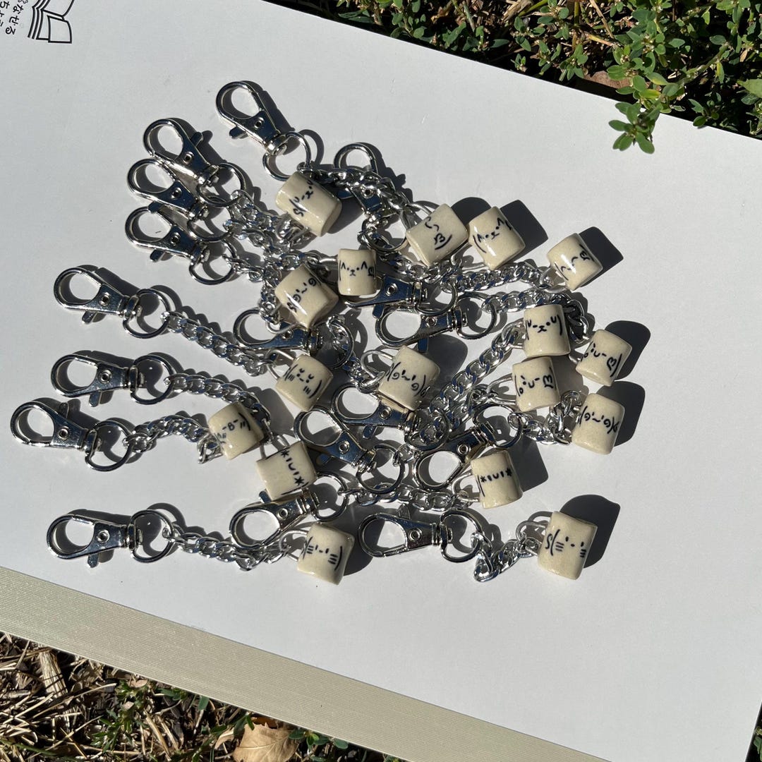 Seventeen Emoticon Mini Mug Keychains Handmade Ceramic Keychains - Etsy