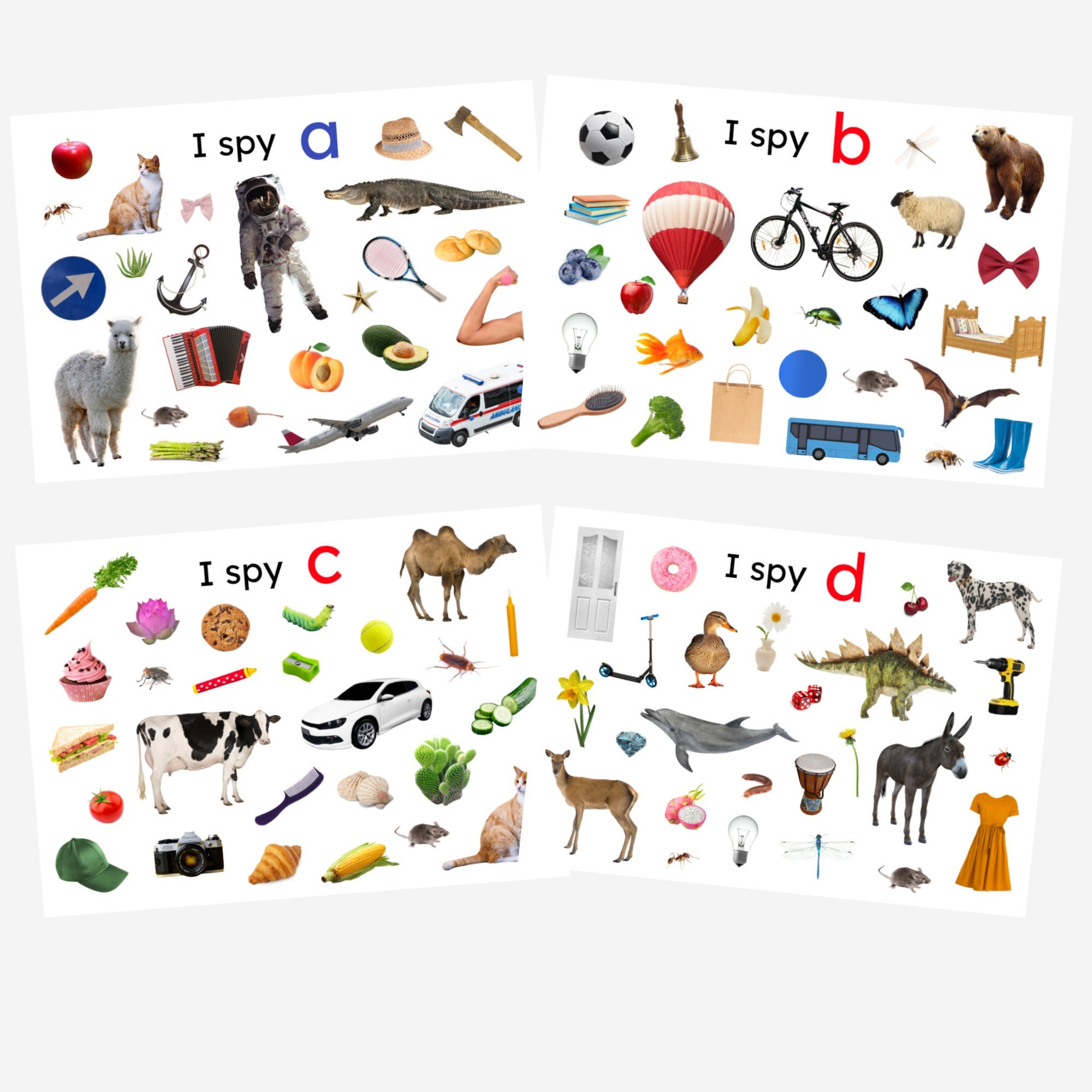 I Spy Alphabet Mats Red Consonants Blue Vowels montessori - Etsy Australia