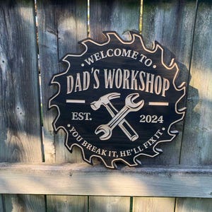 Custom Rustic Wood Workshop Sign – Personalized Wood Shop Decor, Man ...