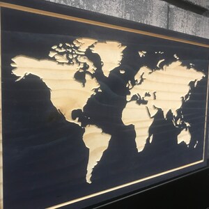 Custom World Map Sign – Personalized Wall Art, Wedding Guest Book ...