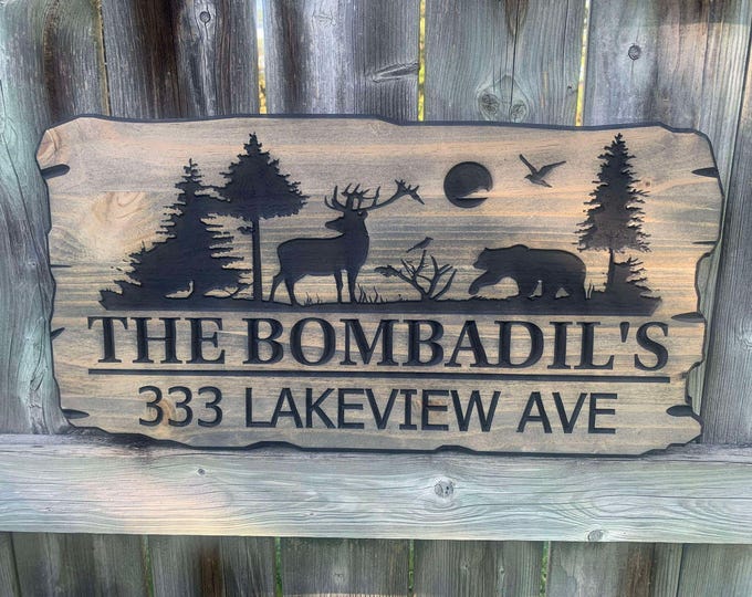 Custom Outdoor Cottage Sign | Wooden Anniversary Gift | Personalized ...