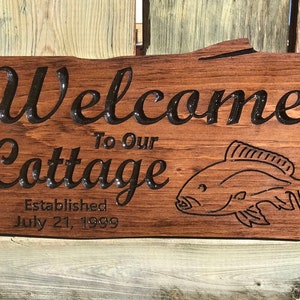 Custom Outdoor Cottage Sign | Wood Cottage Sign | Anniversary Gift ...