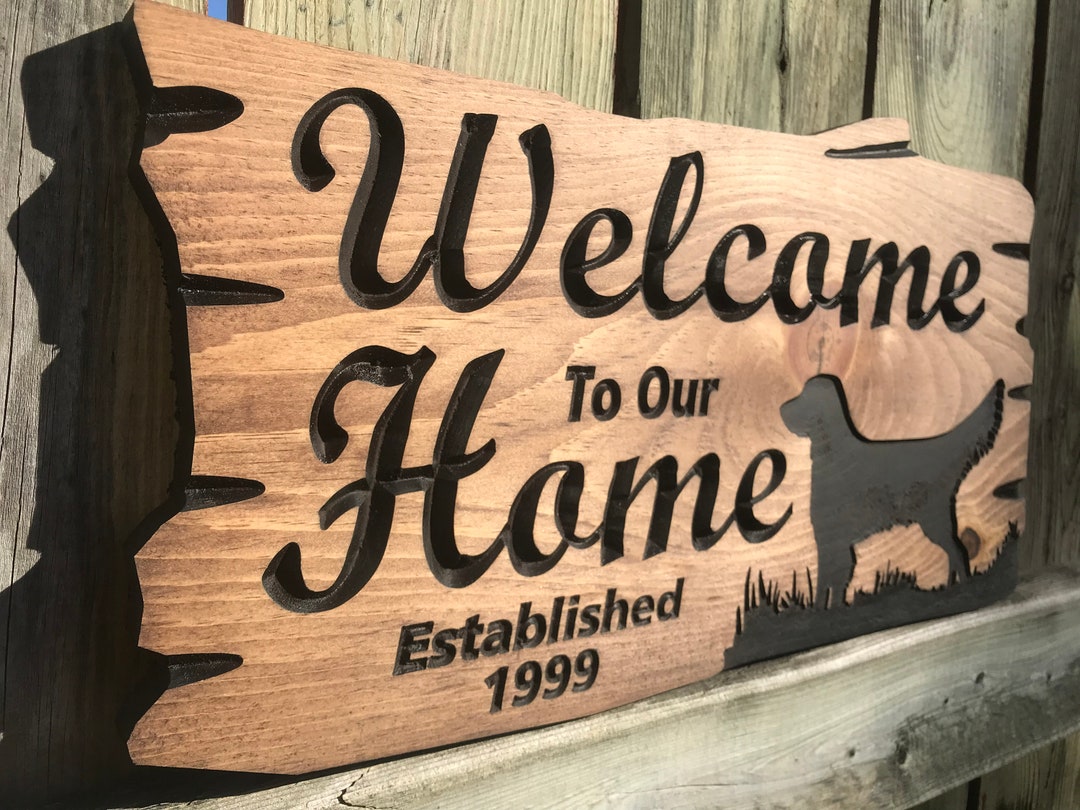Custom Outdoor Welcome Home Sign | Wood Cottage Sign | Anniversary Gift ...