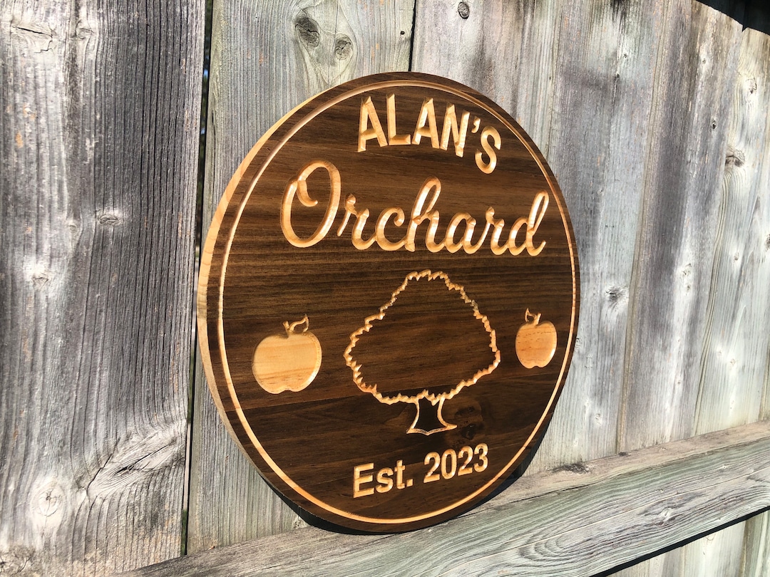 Custom Apple Orchard Sign | Custom Name Engraving | Personalized ...