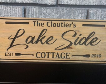 Outdoor Cottage Sign Custom Cottage Sign Wood Cottage Sign Anniversary ...