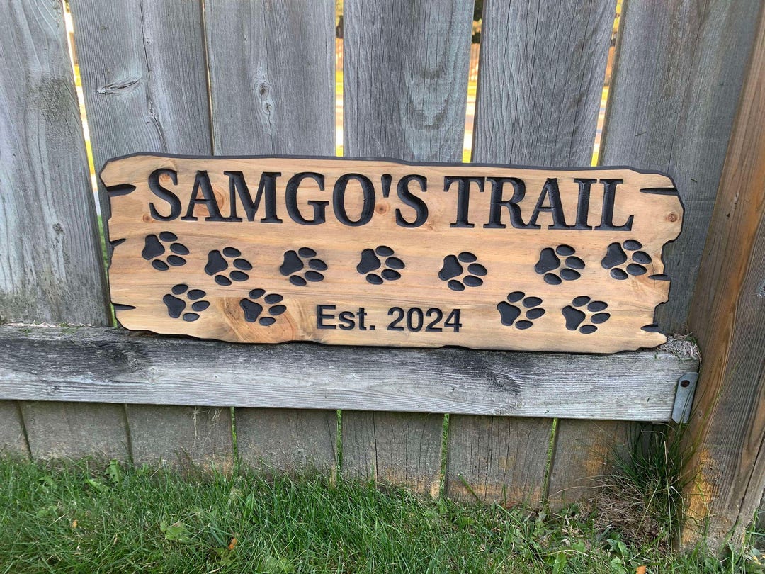 Custom Dog Trail Sign | Trail Sign | Outdoor Sign | Custom Engraved ...