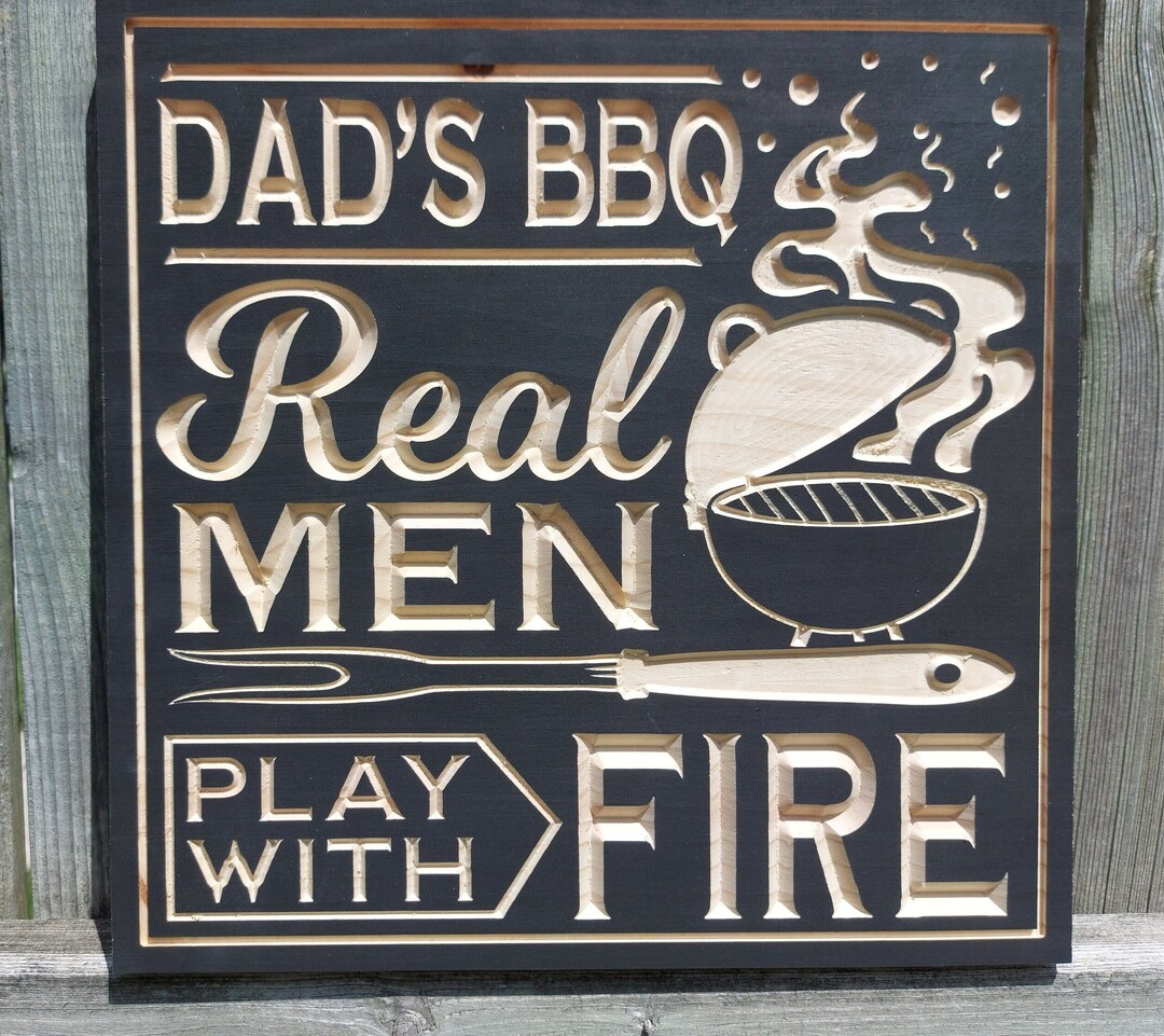 Wood Backyard BBQ Sign | Custom Name Engraving | Personalized BBQ Sign ...