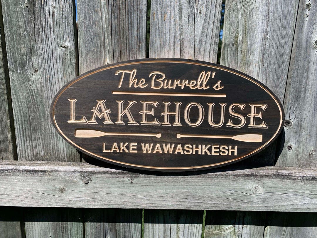 Custom Rustic Cottage Sign | Custom Engraved Lakehouse Sign | Outdoor ...