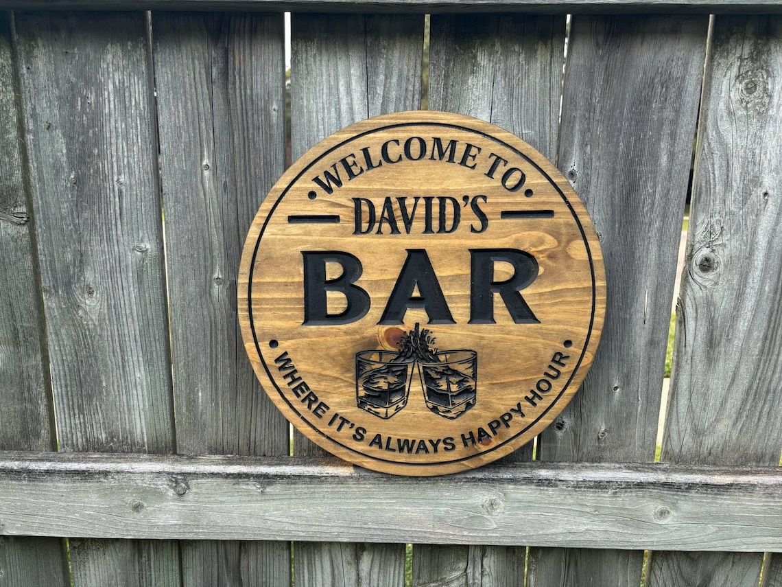 Personalized Welcome Bar Sign – Custom Home Bar Decor, Wall Sign for ...