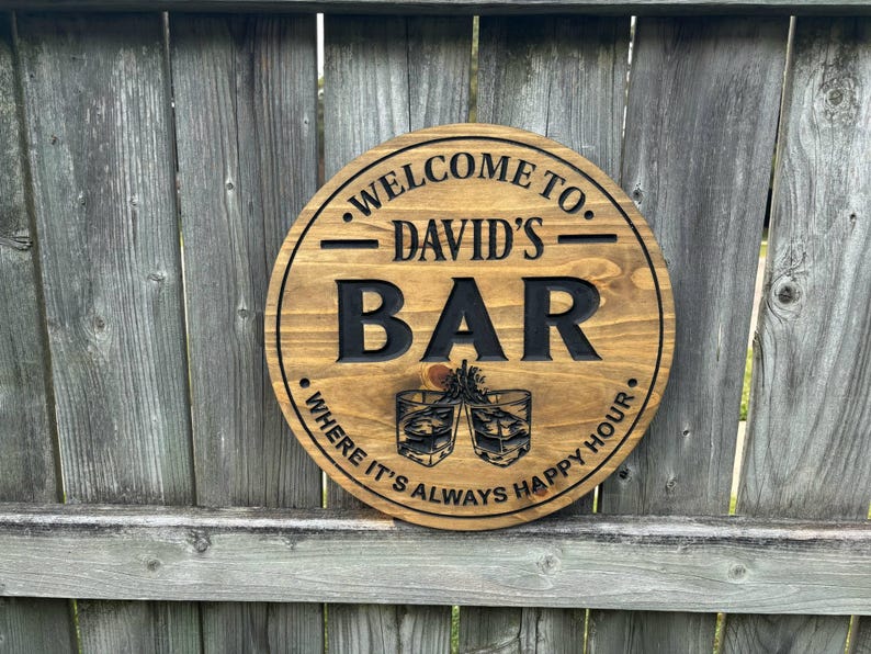 Personalized Welcome Bar Sign – Custom Home Bar Decor, Wall Sign for ...