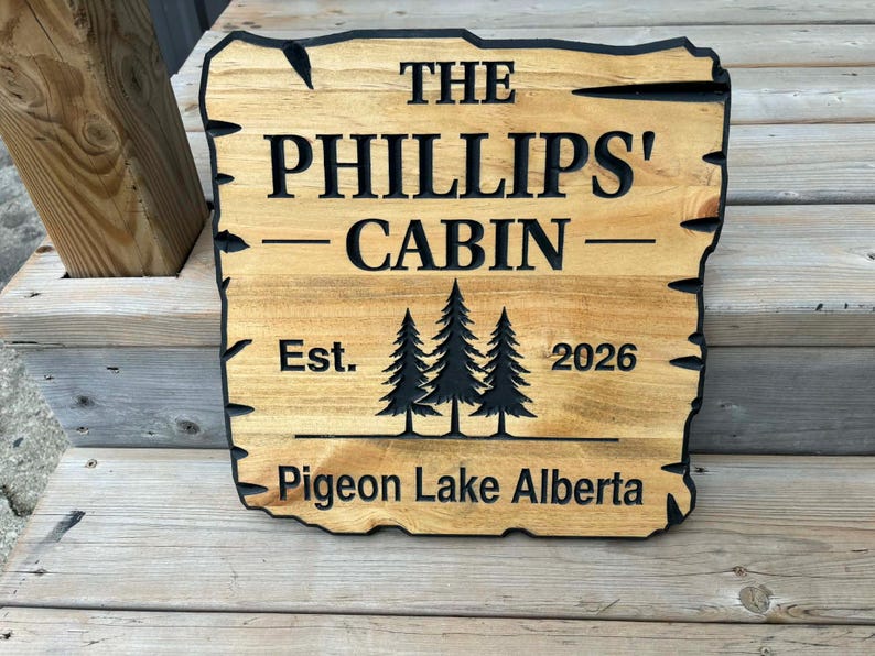 Personalized Wood Welcome Cabin Sign for Cottage, Lake House Decor ...