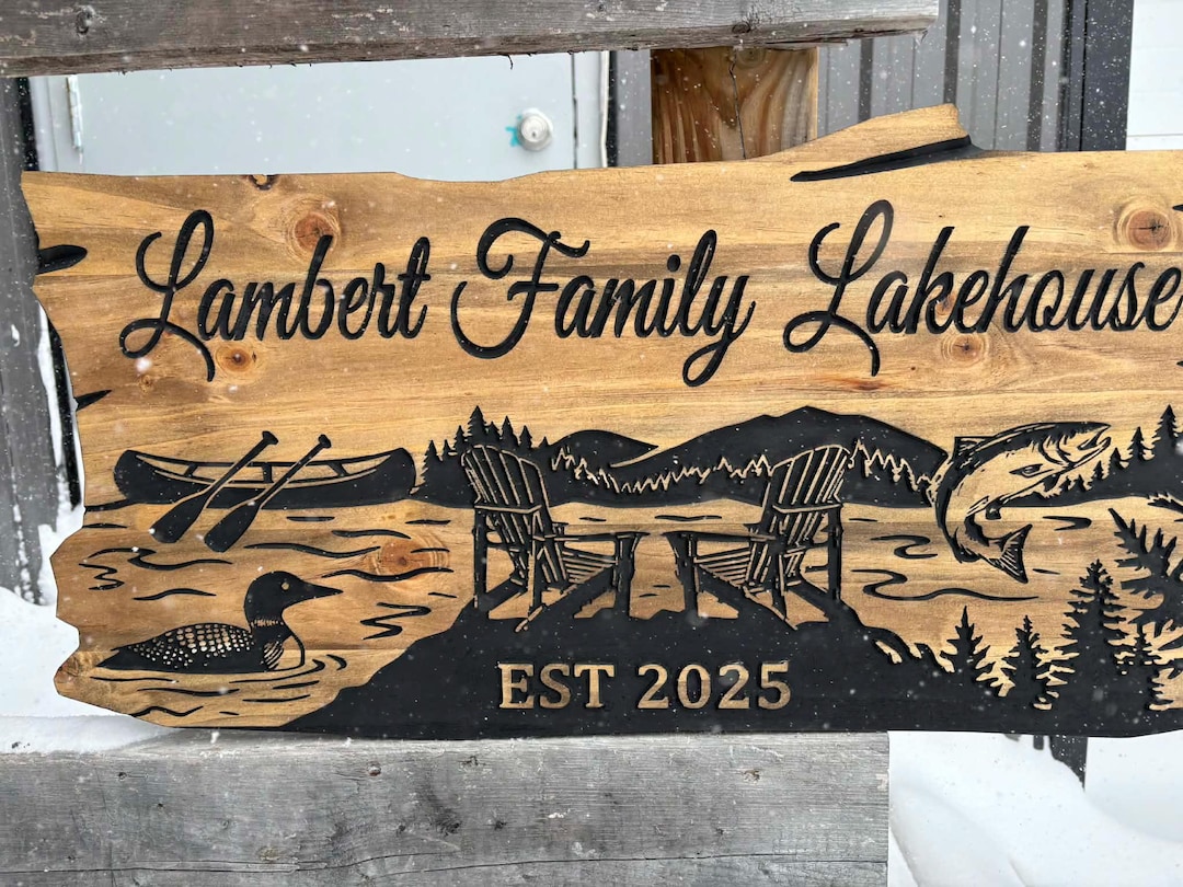 Personalized Cottage Sign | Personalized Engraved Lakehouse Sign ...