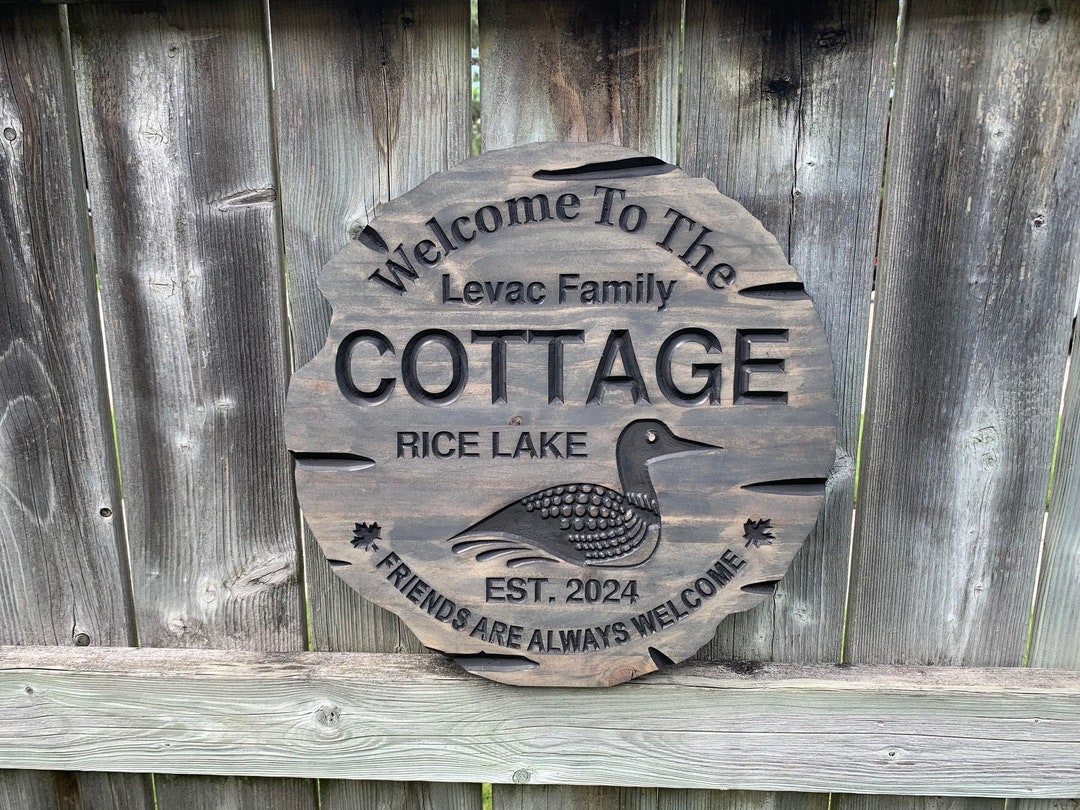 Outdoor Cottage Sign | Custom Cottage Sign | Wood Cottage Sign ...