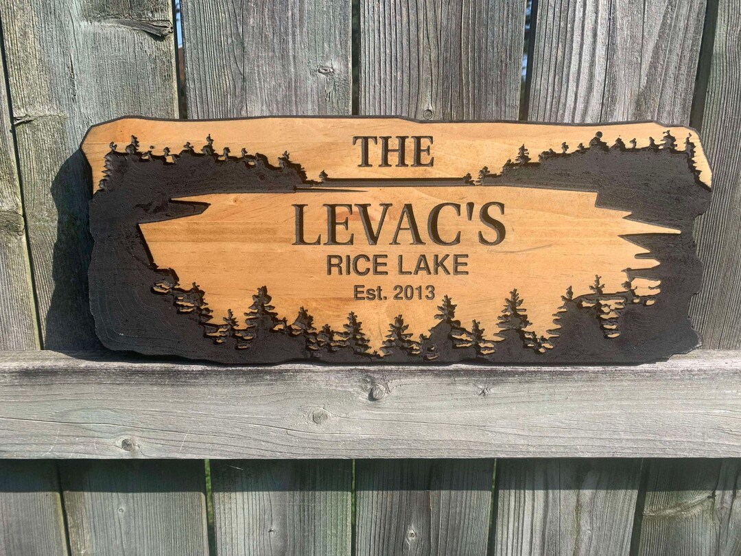 Custom Lake Sign | Wood Cottage Sign | Anniversary Gift | Family Name ...